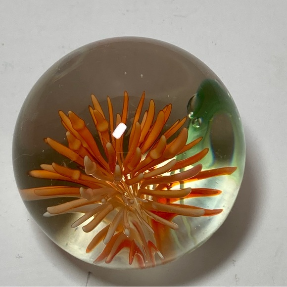 Vintage | Accents | Vintage Flower Paperweight Dahlia Chrysanthemum ...